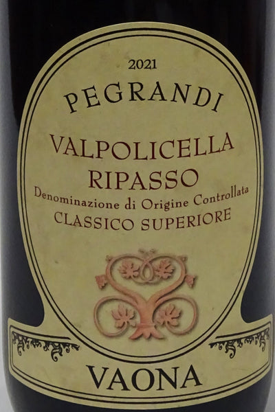 Vaona 2021 Valpolicella Superiore Ripasso Pegrandi – Chambers Street Wines