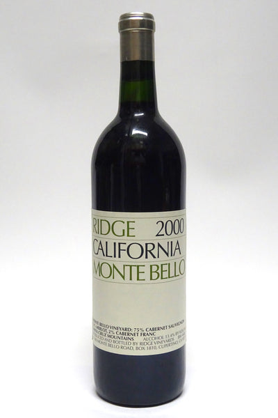 Ridge 2000 Santa Cruz Mountains Monte Bello – Chambers Street Wines
