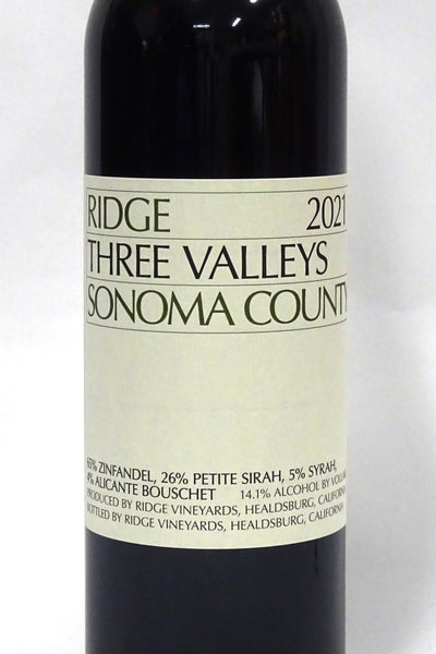 Ridge 2021 Three Valleys Red – Chambers Street Wines